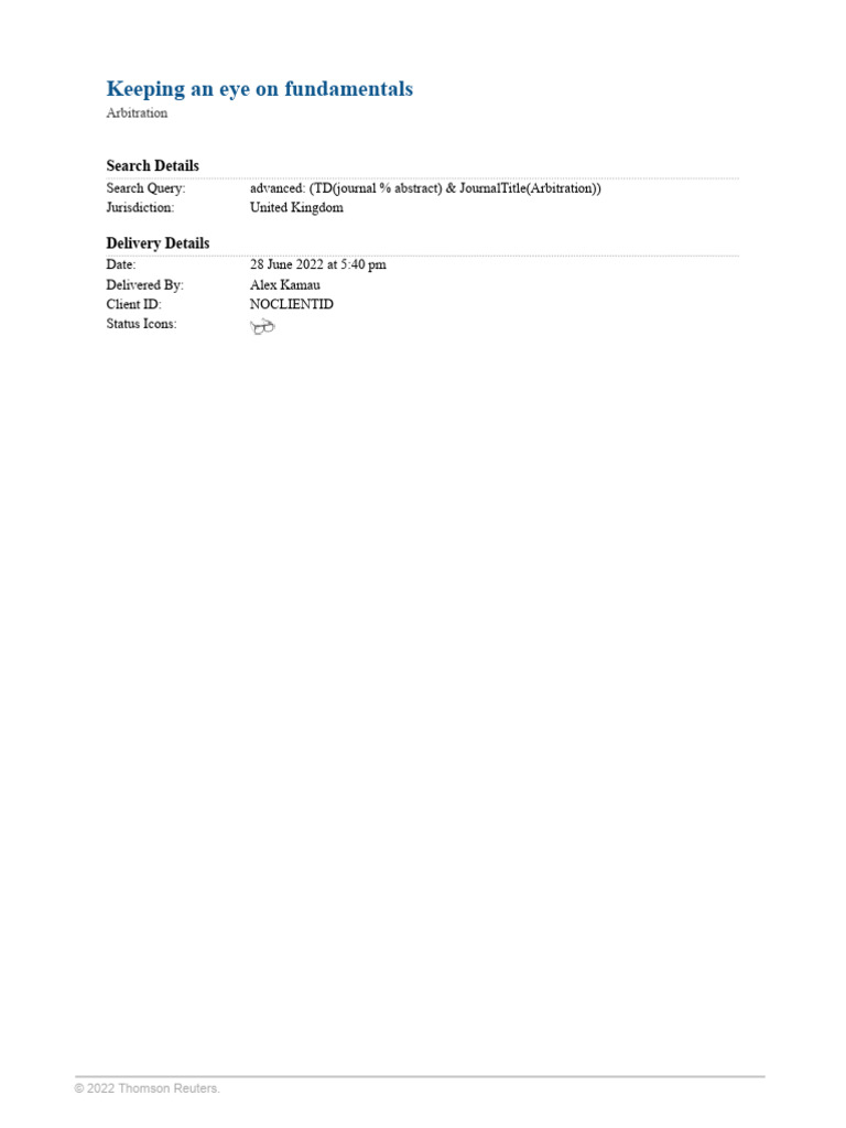 Keeping An Eye On Fundamentals | PDF | Mediation | Arbitration