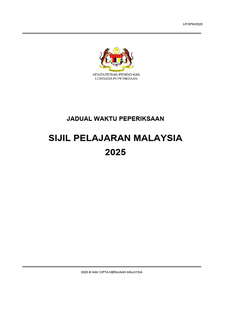 JWP SPM 2025 - 24 Julai 2025 | PDF