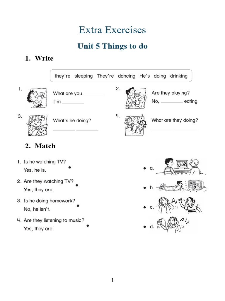 Everybody Up 2 Extra Exercises - Unit 5 | PDF