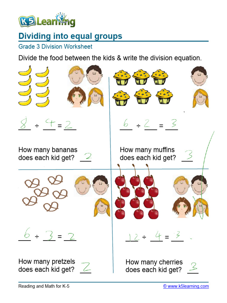 Grade 3 Divide Equal Groups A | PDF