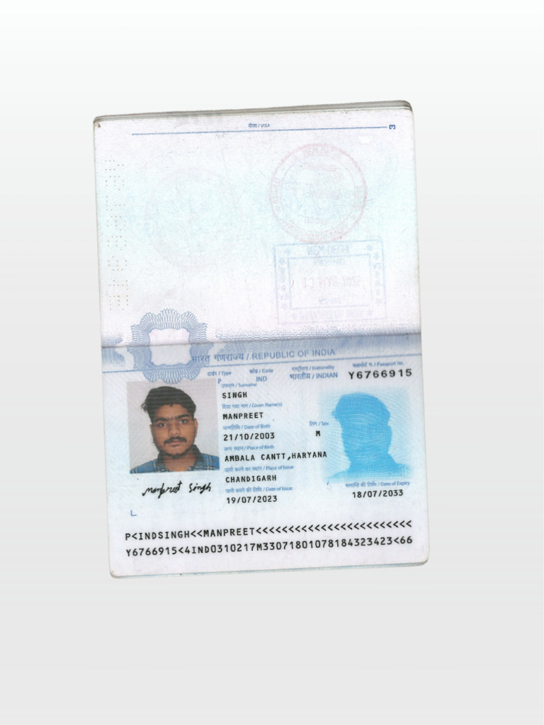 Manpreet Passport | PDF