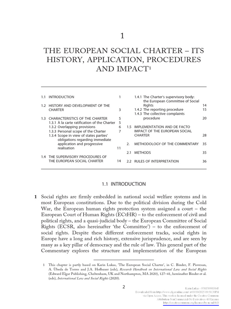 The European Social Charter - History, Application, Procedures, Impact ...