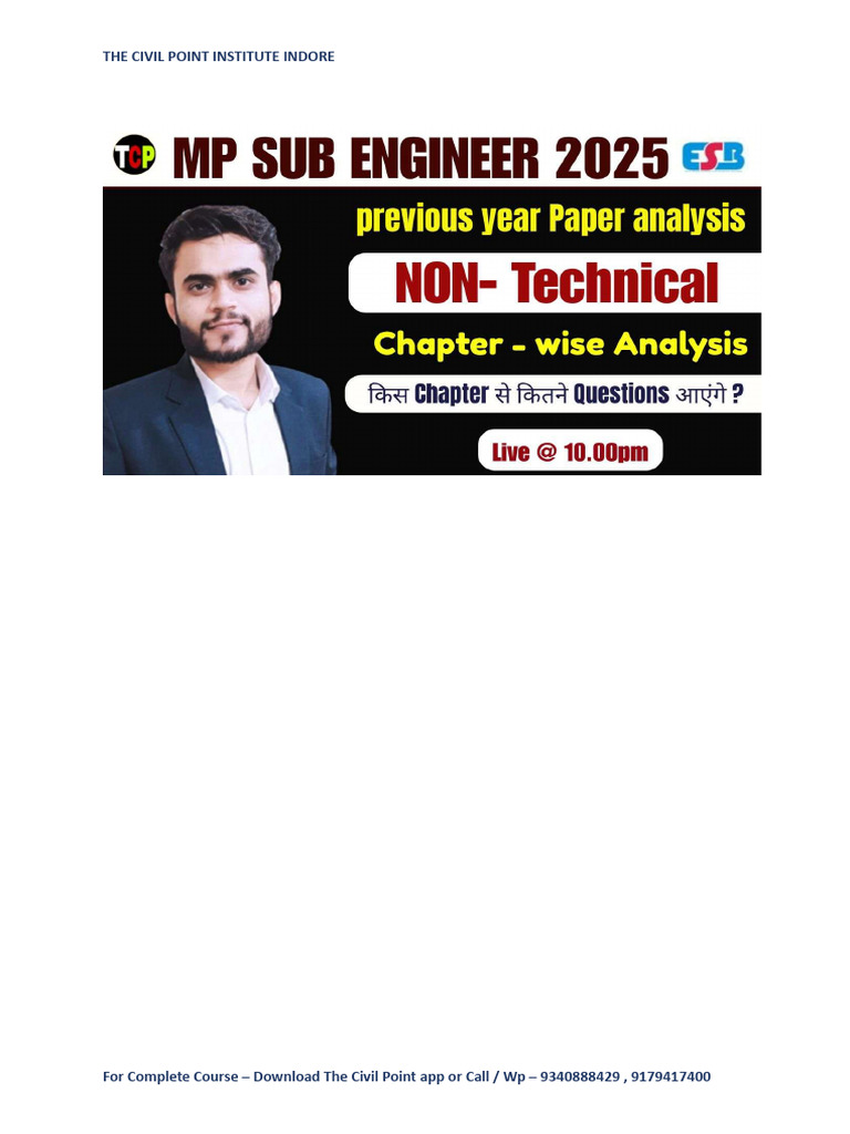 Non Tech Analysis Sub Engineer 2025 | PDF