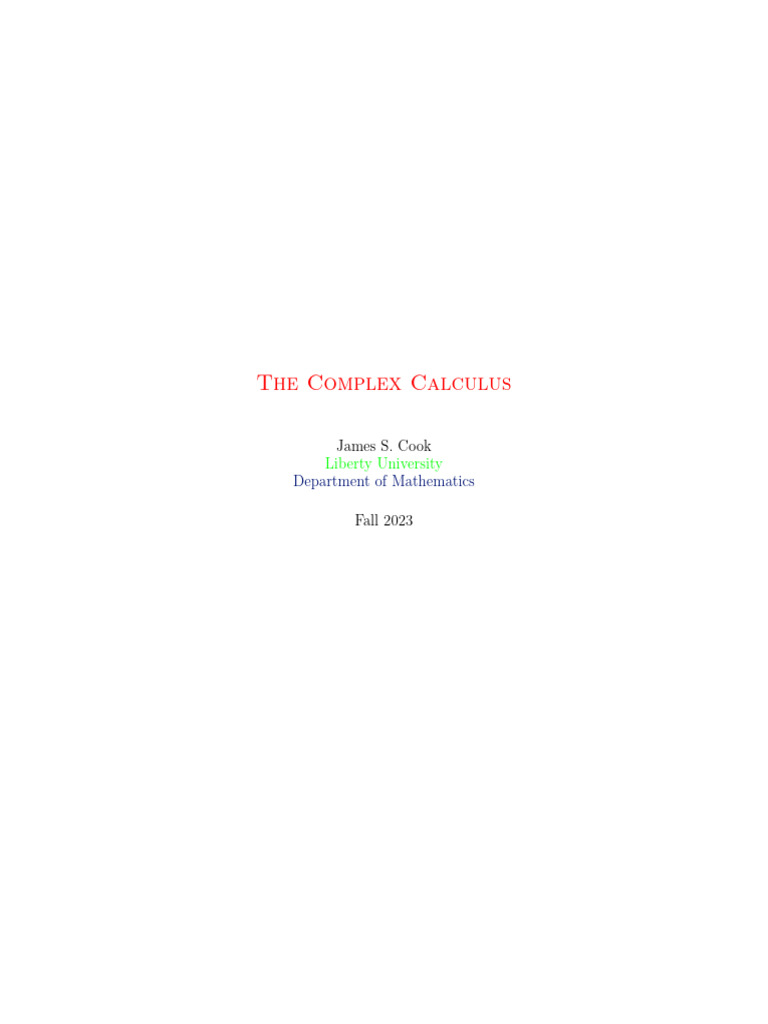 ComplexAnalysis 2023 | PDF | Mathematical Concepts | Mathematics