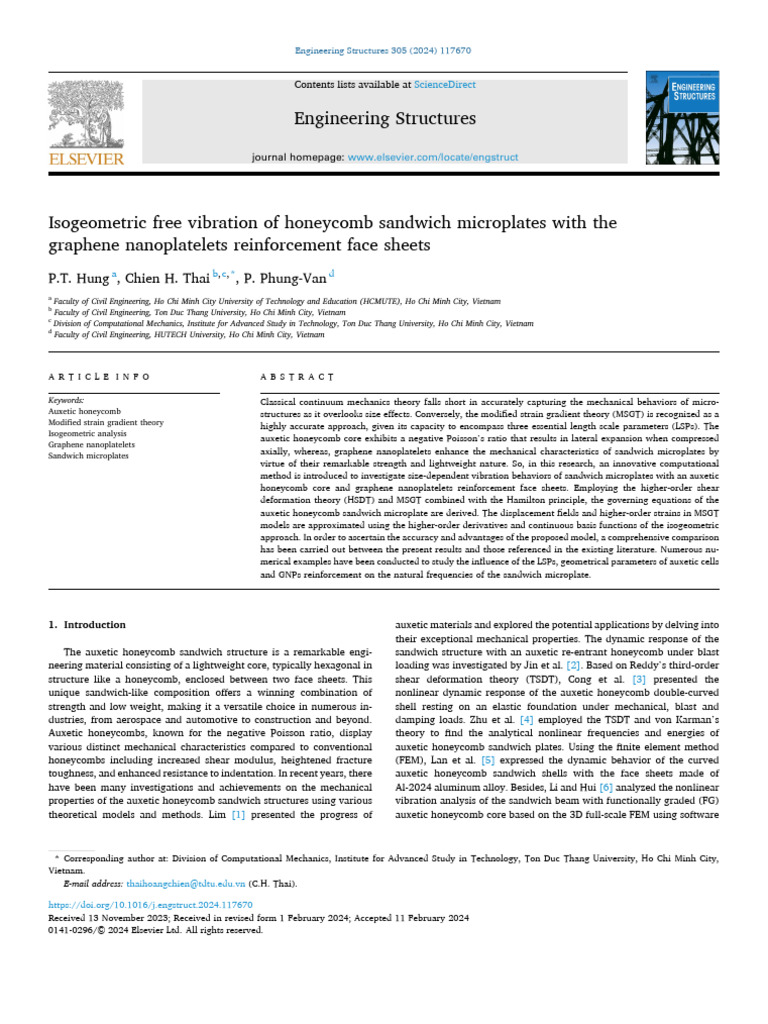 Isogeometric Free Vibration of Honeycomb Sandwich Microplates With The ...