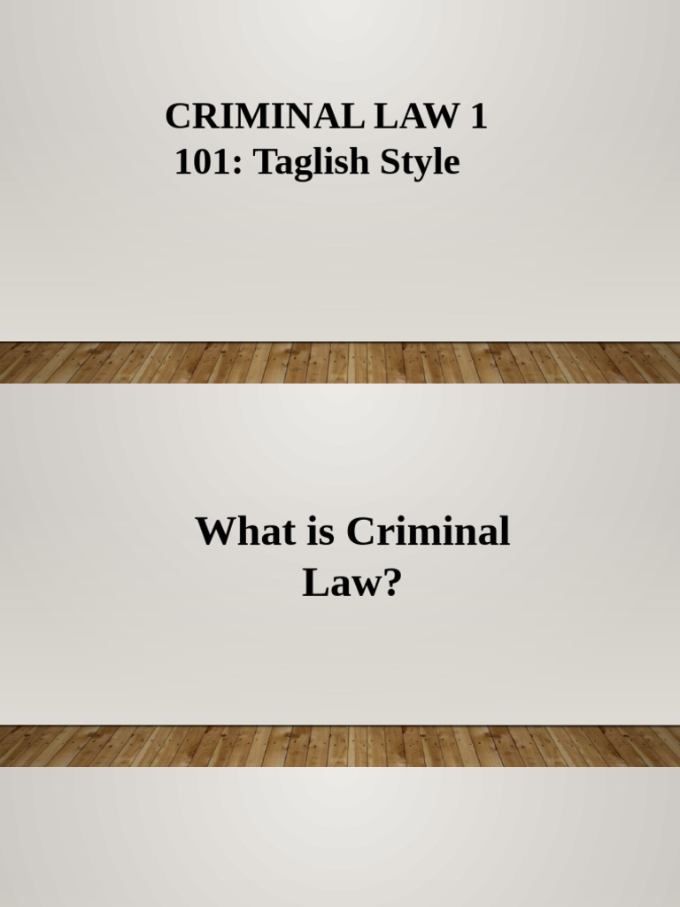 Criminal Law 101 Blog | PDF