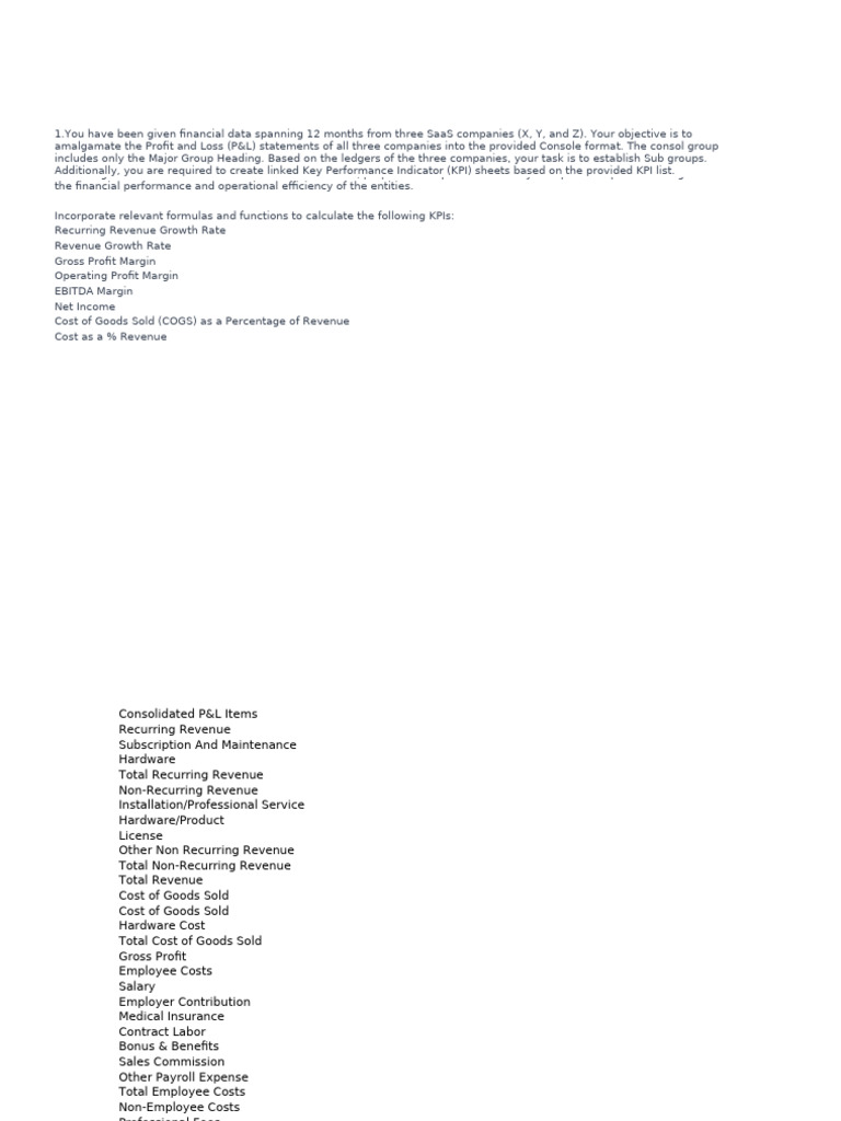 Reporting Analyst Assessment-1 (Completed) | PDF | Income Statement ...
