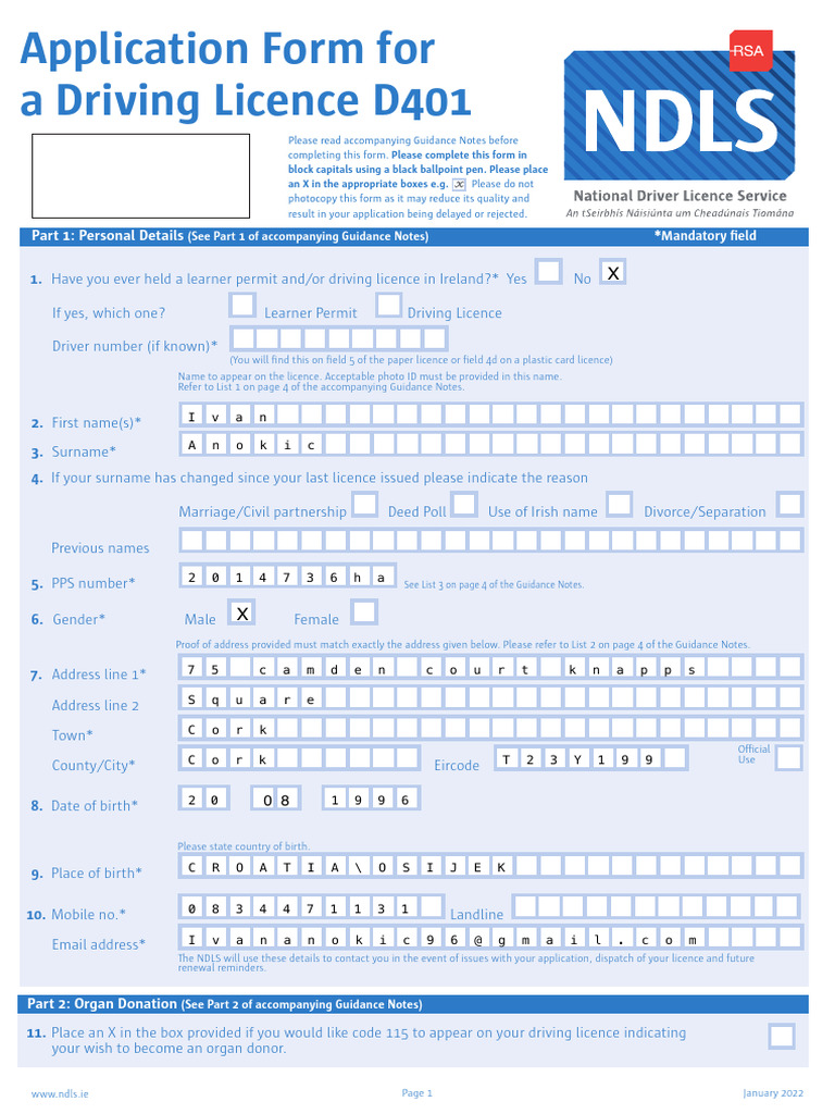 D401 Driving Licence Application Guide | PDF | Truck | Driver's License