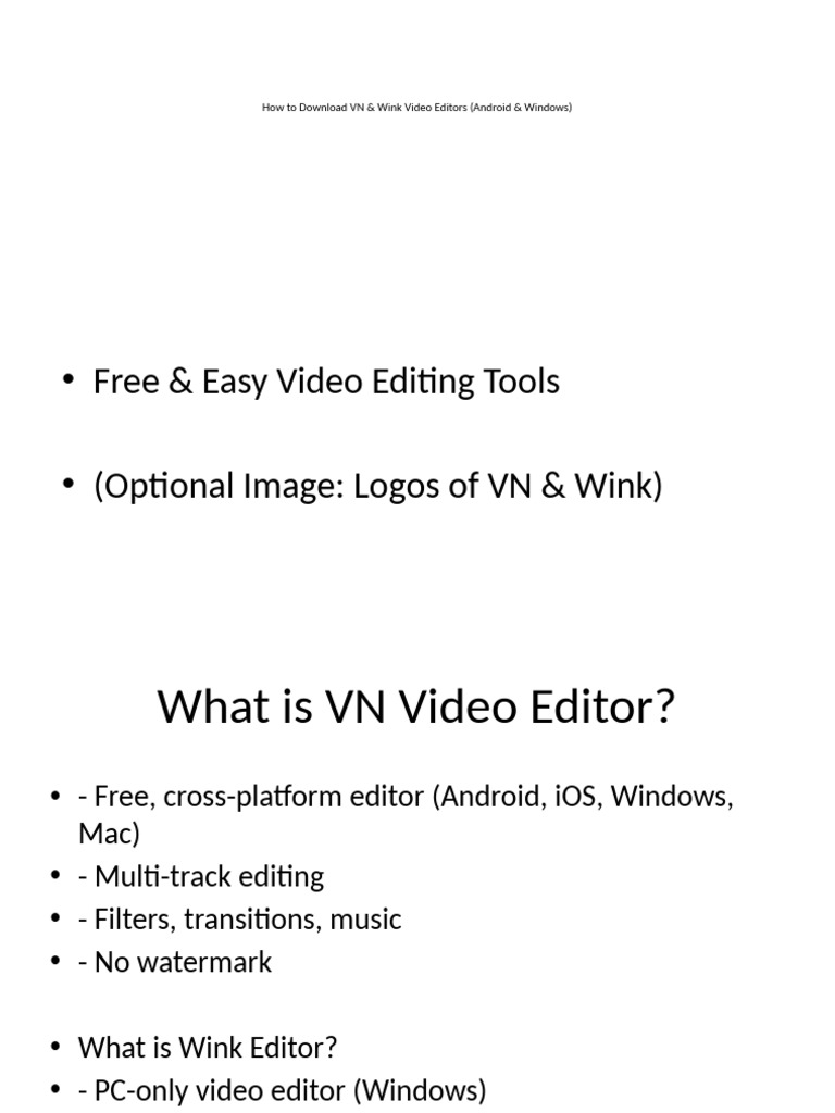 How To Download VN and Wink Video Editors 2025 | PDF