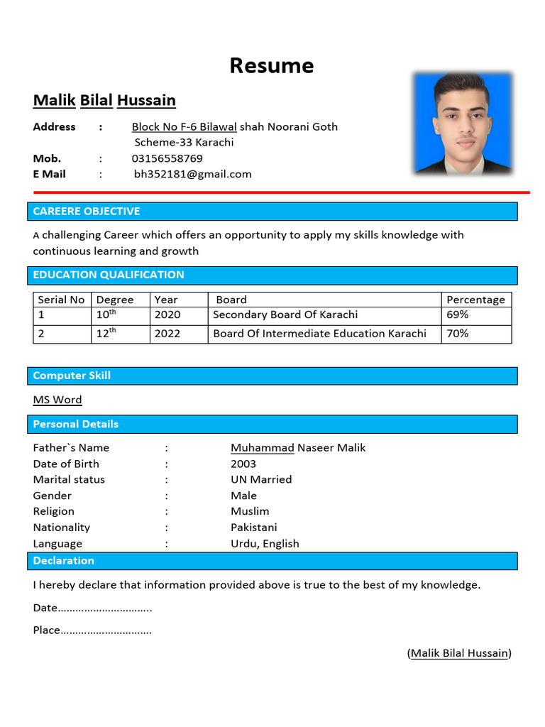 Resume Bilal 3 | PDF