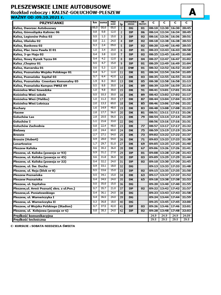 Linia A Weekend Od 09.10.2021 | PDF