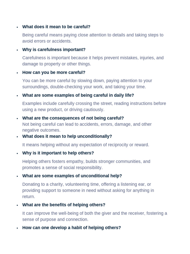 What Does It Mean To Be Careful | PDF