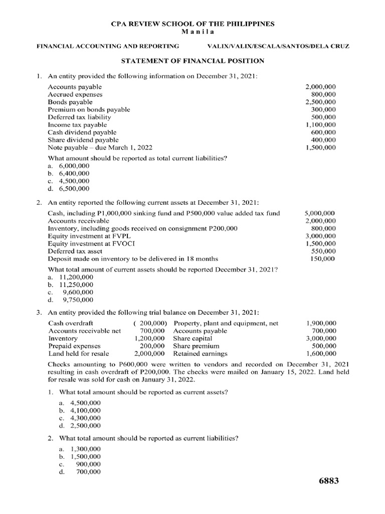 Statement of Financial Position | PDF