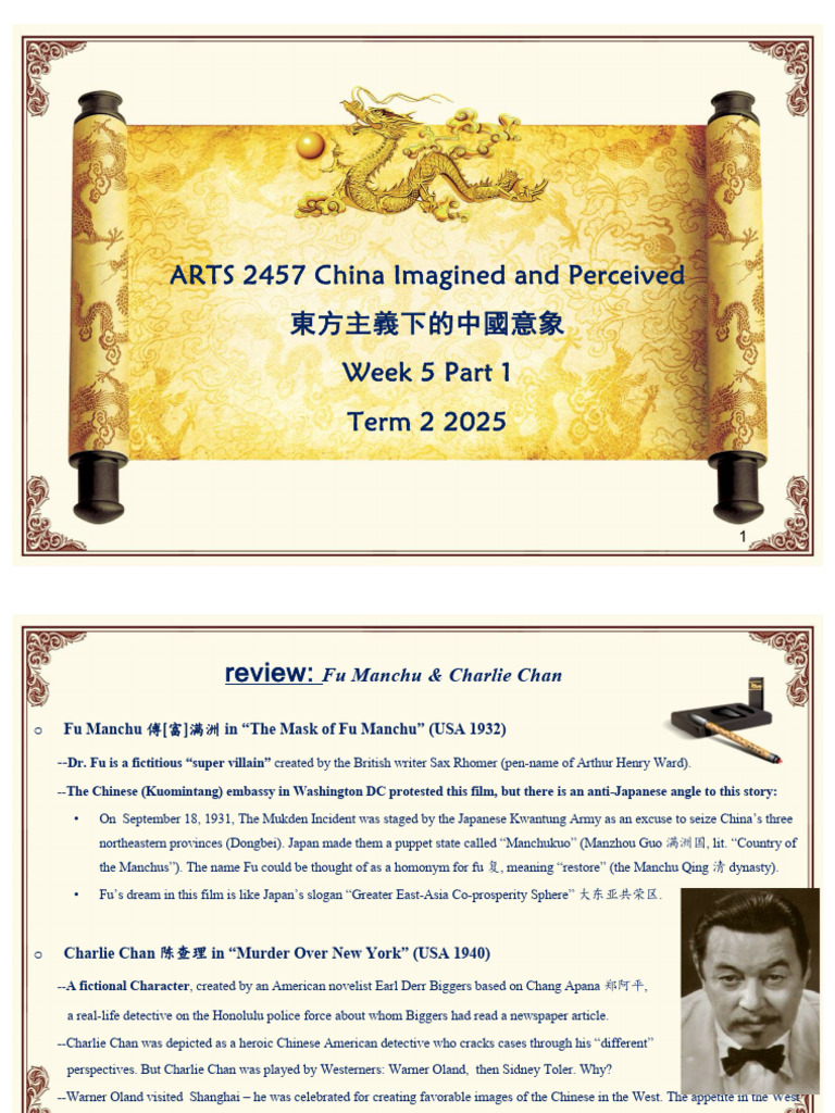 Week 5 Lecture Notes Part 1 T2 2025 | PDF | Charlie Chan | Manchuria