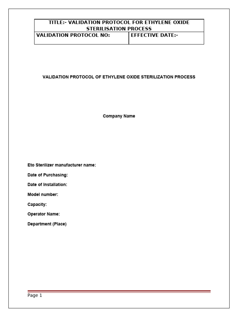 Ethylene Oxide Sterilization Validation | PDF | Sterilization ...