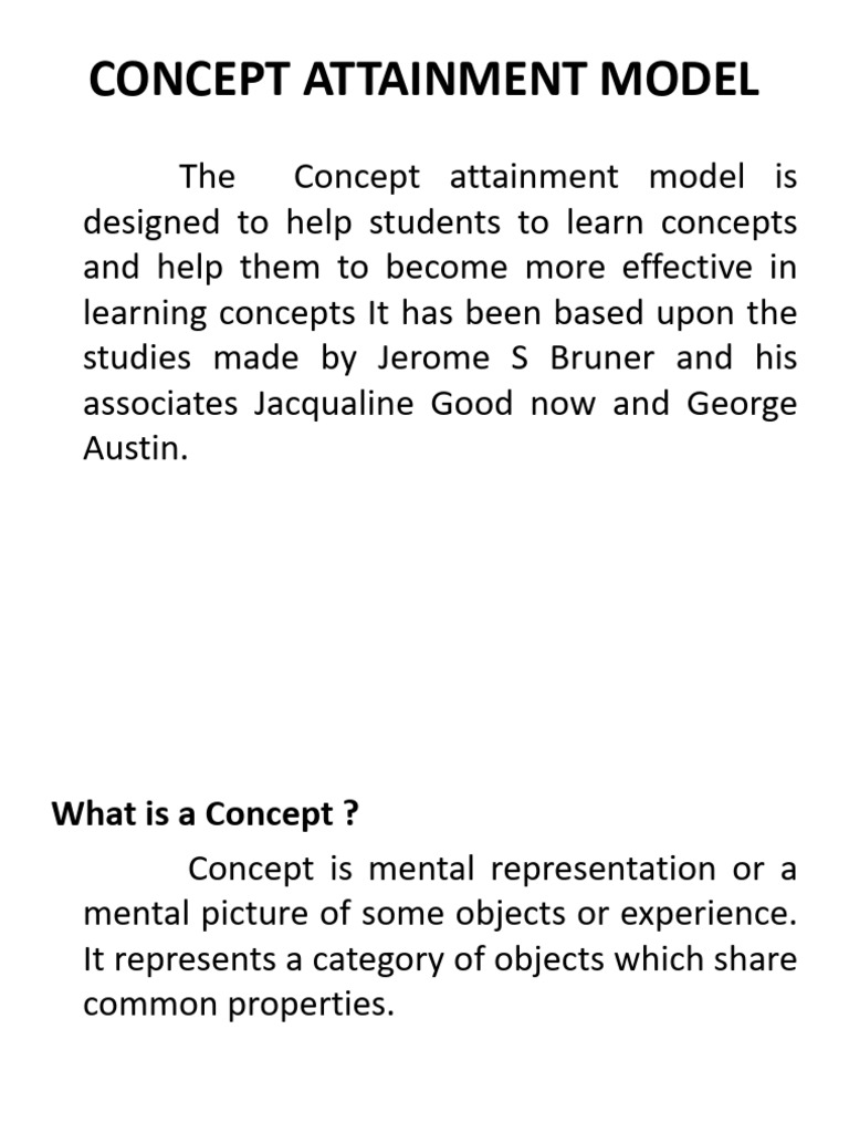 Bruner's Concept Attainment Model Explained | PDF | Concept | Reason