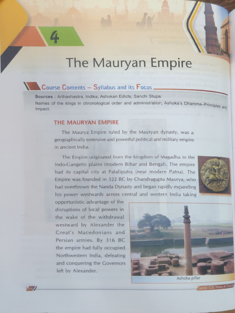 Grade 9 History Chapter 4 The Mauryan Empire | PDF | Ashoka | Dharma