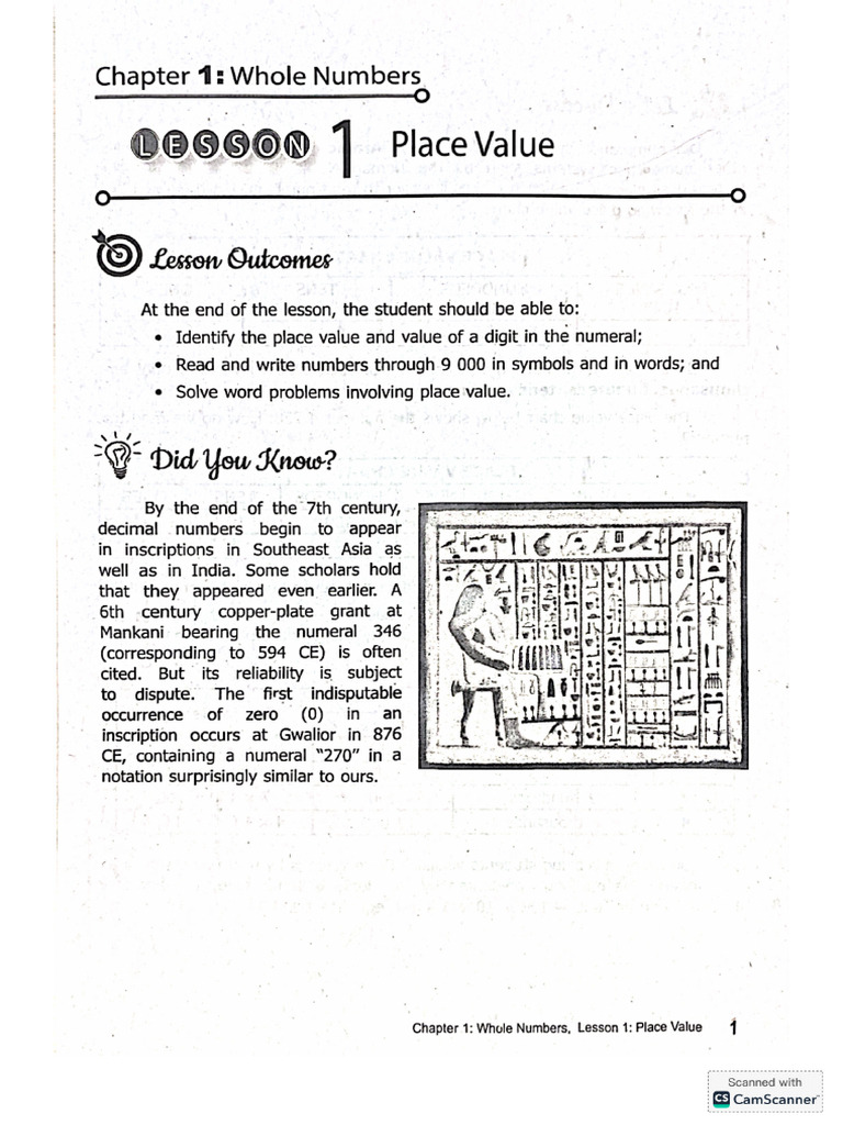 Chapter 1 Whole Numbers 1 | PDF