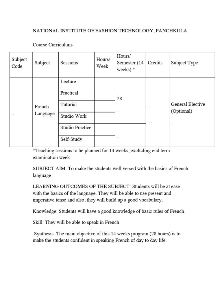 French Language Curriculum Overview | PDF | Verb | Vocabulary