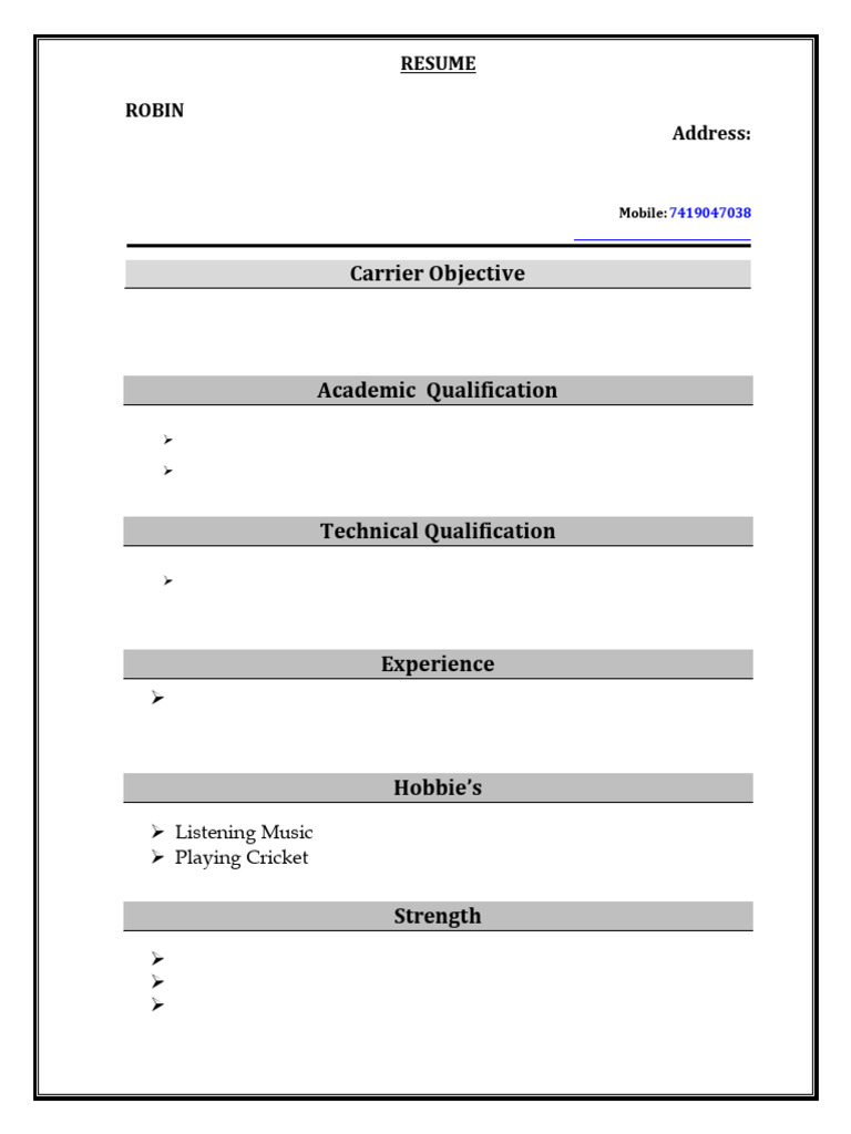 Mechanical Engineer Resume for Robin | PDF