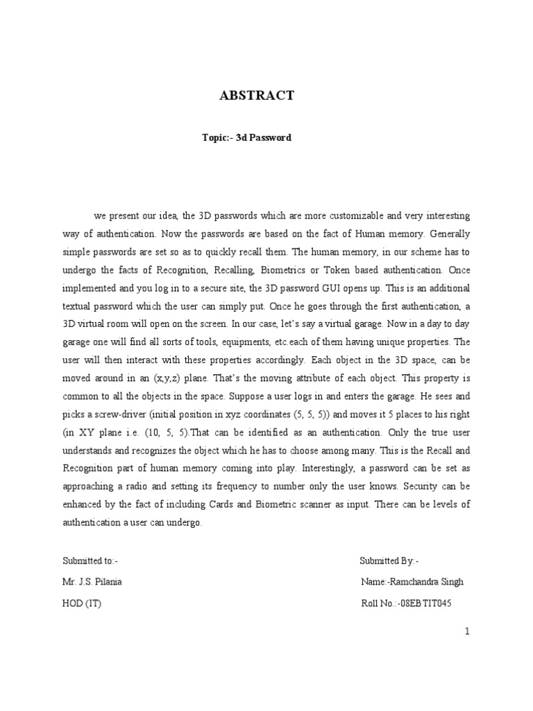 3d Password | PDF | Password | Authentication