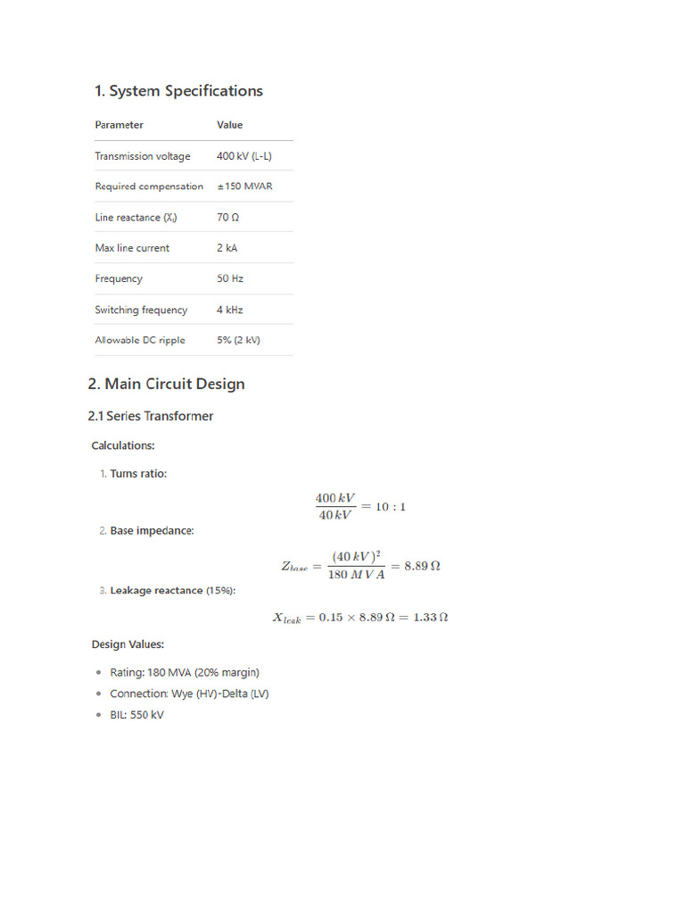 SSSC Design Example | PDF