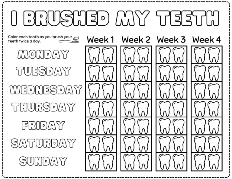 Plain Monthly Toothbrushing Chart | PDF