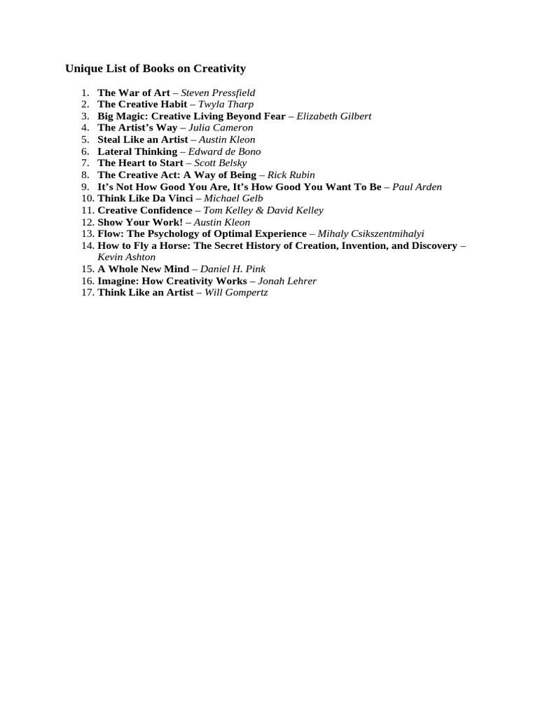 Books On Creative Thinking | PDF