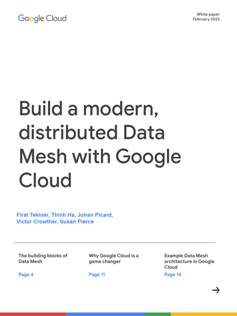 Build A Modern Distributed Datamesh With Google Cloud Whitepaper | PDF | Cloud Computing | Data