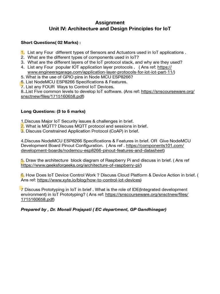 Unit-4 Assignment WSN IoT - 241014 - 191015 | PDF