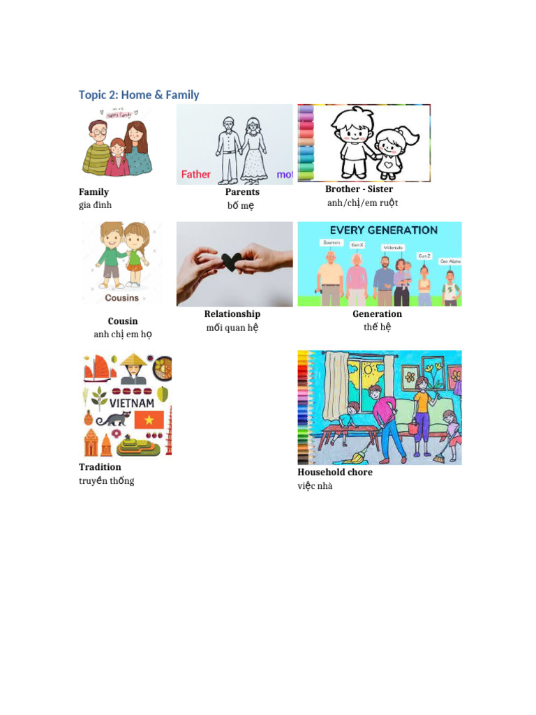 Family Vocabulary and Phrases Guide | PDF