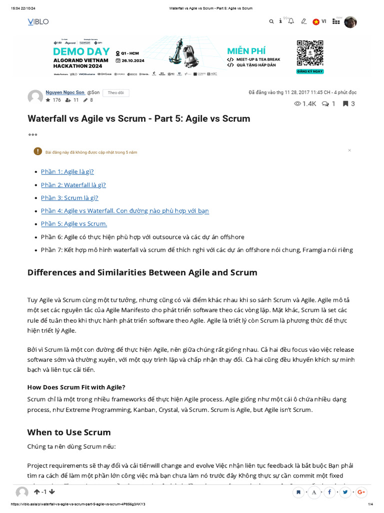 Waterfall Vs Agile Vs Scrum - Part 5 - Agile Vs Scrum | PDF