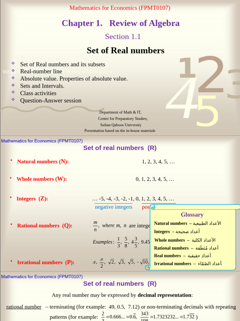 Understanding Real Number Sets | PDF | Numbers | Real Number