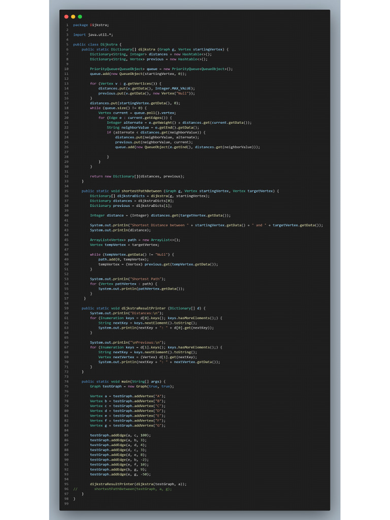 Dijkstra (JAVA) | PDF