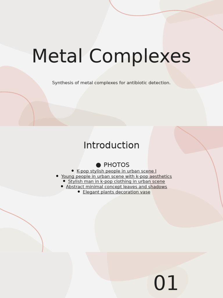 Synthesis of Metal Complexes For Antibiotic Detection | PDF ...