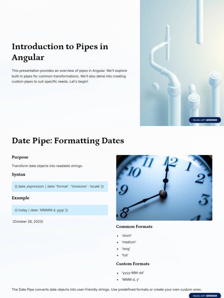 Introduction To Pipes in Angular | PDF | String (Computer Science) | Computer Engineering