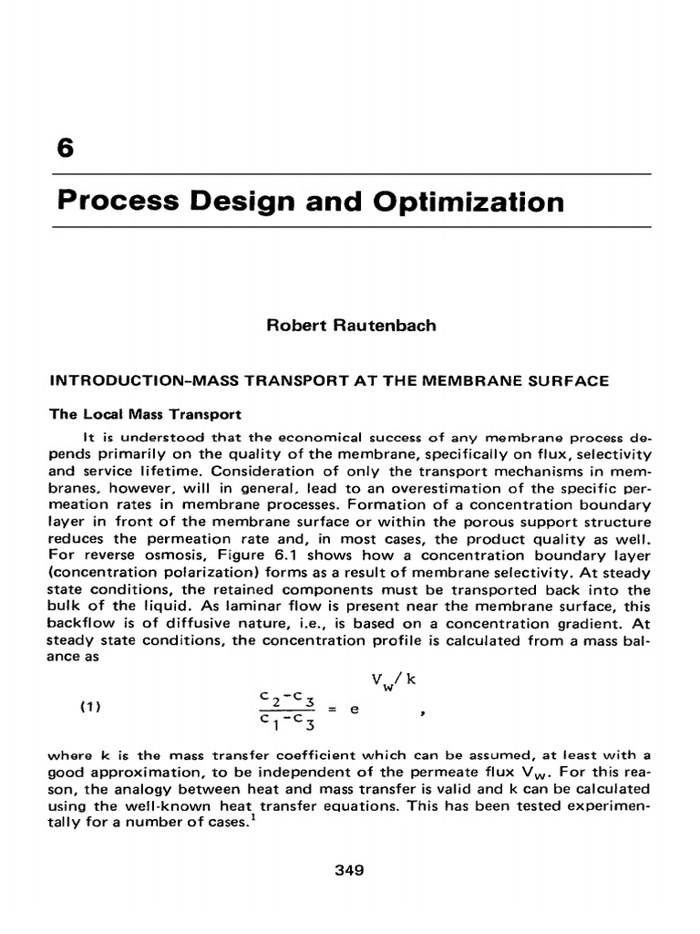 Process Design and Optimization | PDF | Membrane | Desalination