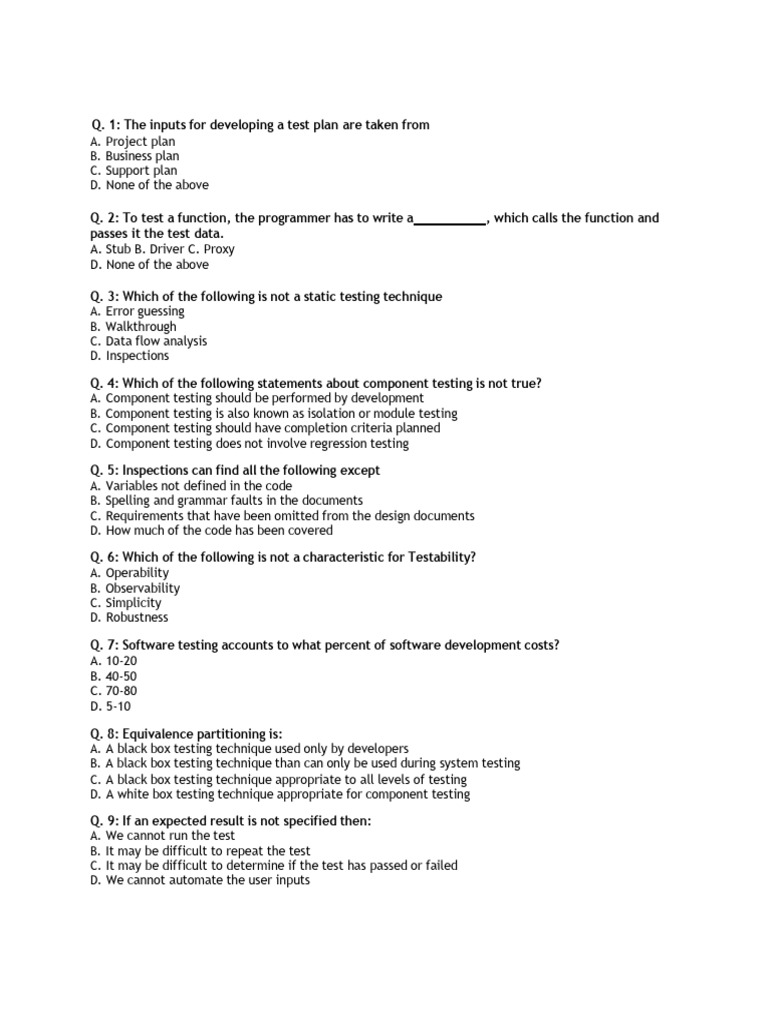ISTQB Foundation Level Exam Questions 1723745108 | PDF | Software ...