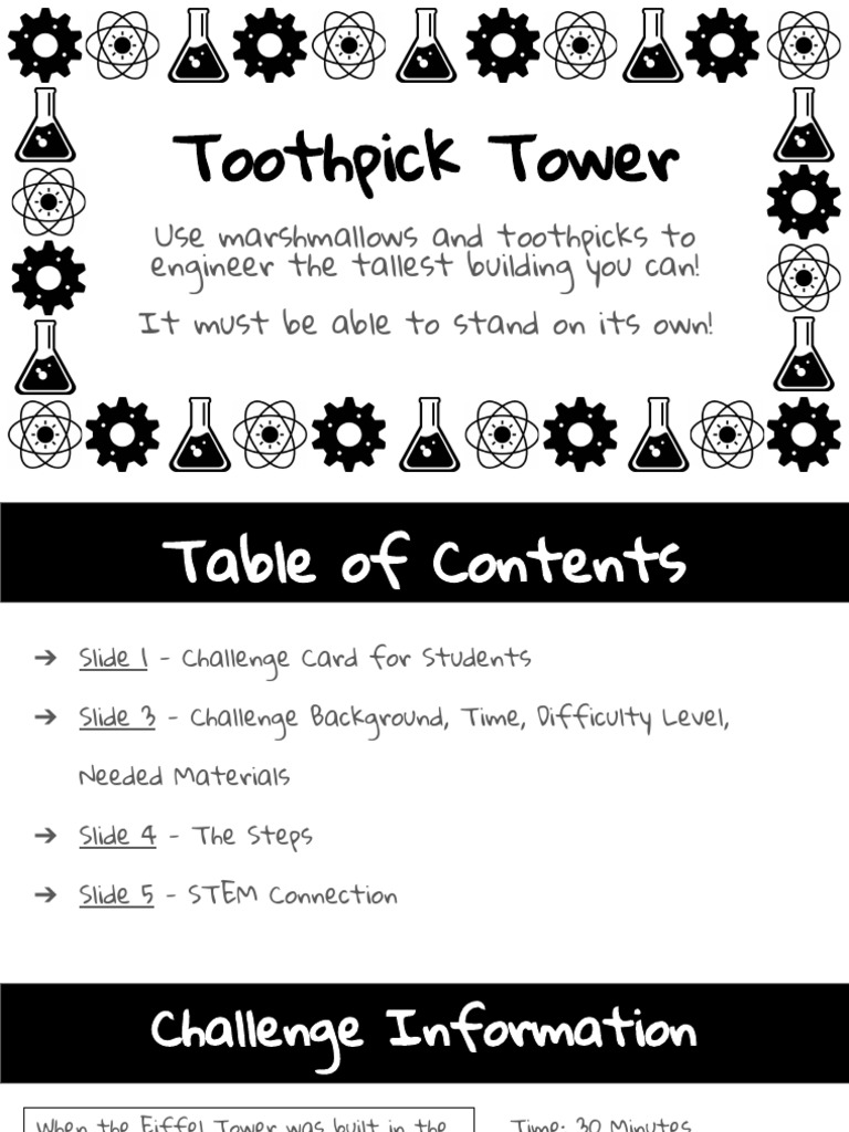 Marshmallow and Toothpick Tower Challenge | PDF