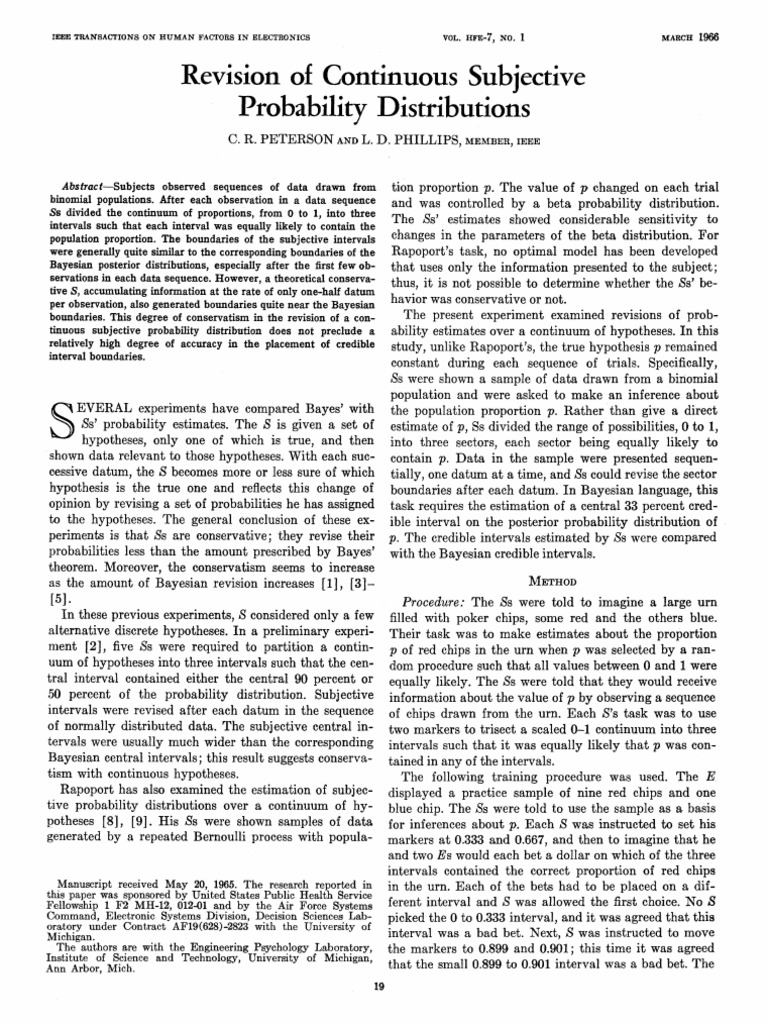 Revision of Continuous Subjective | PDF | Bayesian Inference | Statistical Inference