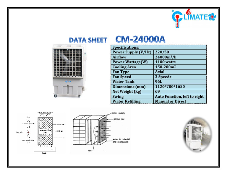 Climate Plus Cm-24000a Aluminum Grill Data Sheet-1 | PDF