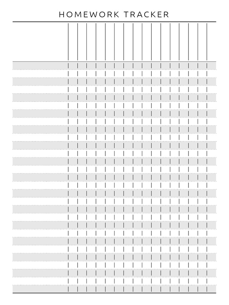 Homework Tracker A4 | PDF