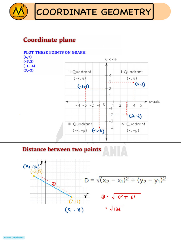 Coordinate Geometry | PDF | Cartesian Coordinate System | Circle