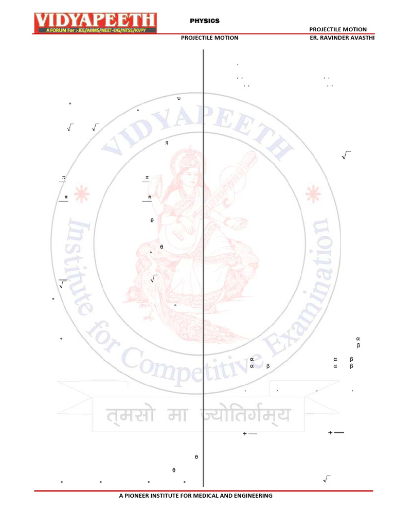 Assignment Projectile Motion 2025 | PDF | Projectiles | Physical Quantities