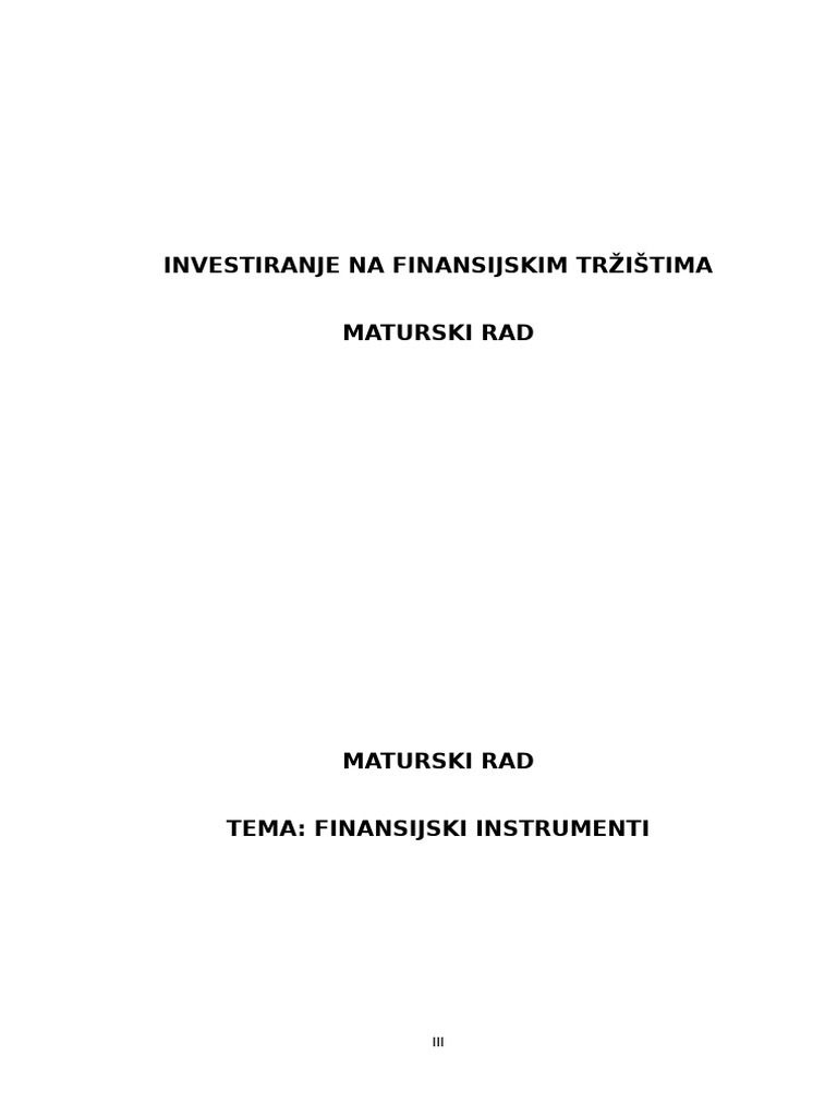 Maturski Rad | PDF