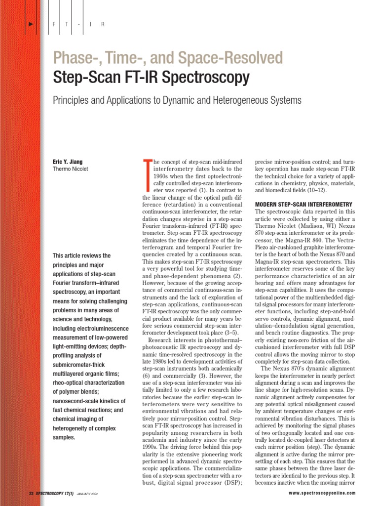 Step-Scan FT-IR Spectroscopy: Phase-, Time-, and Space-Resolved | PDF ...