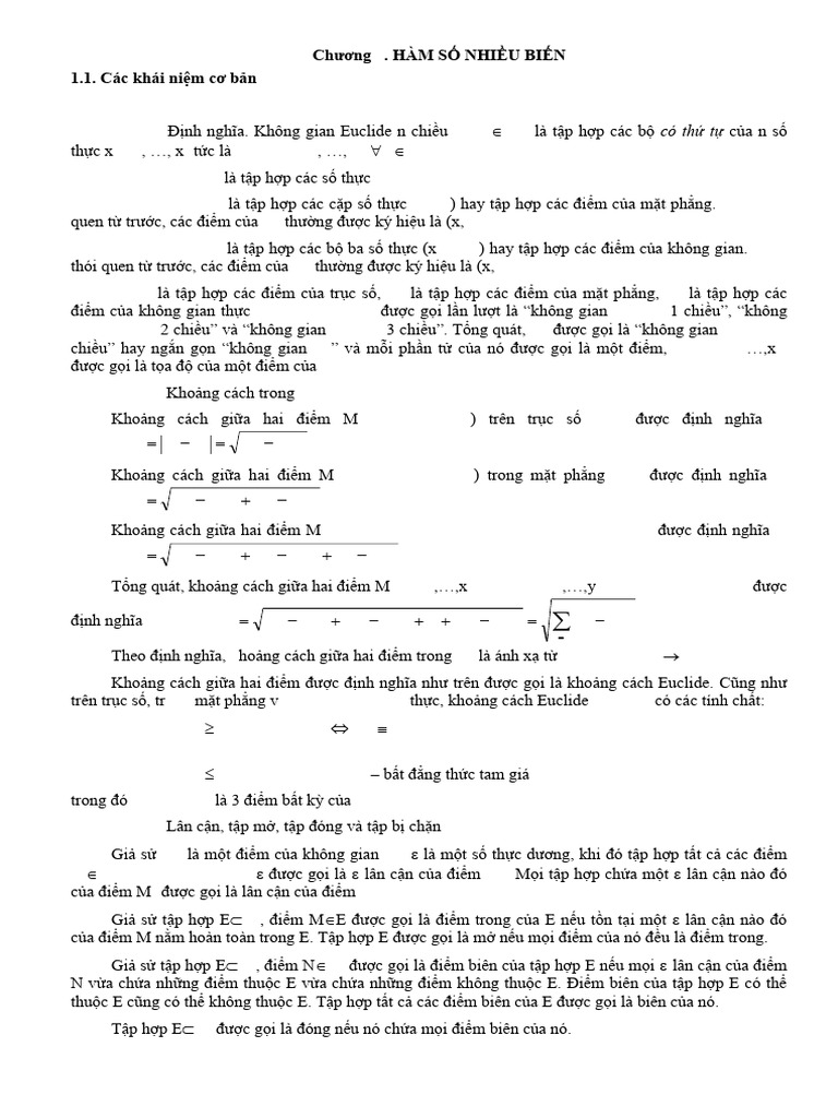 Bai Giang Giai Tich 2. Chuong 1 | PDF