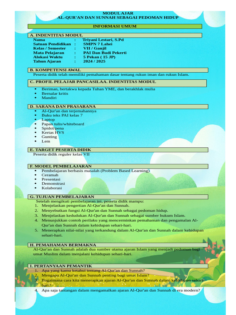 Modul Ajar Bab 1 | PDF