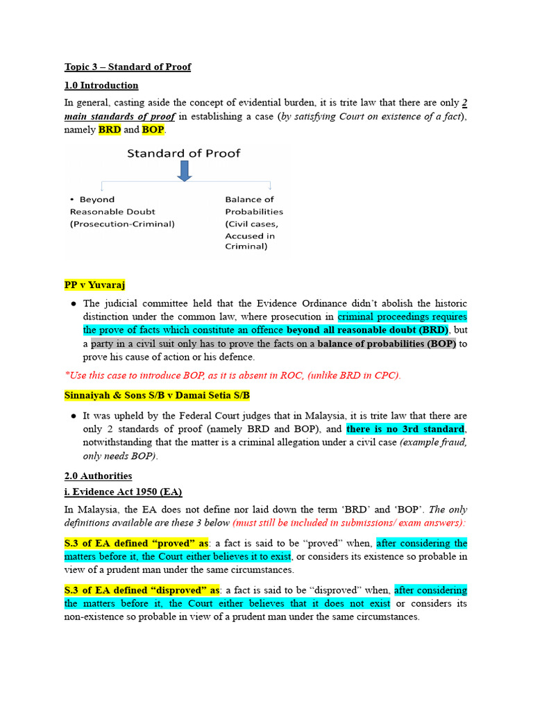 Civil Case Standards of Proof in the Philippines | PDF | Burden Of ...