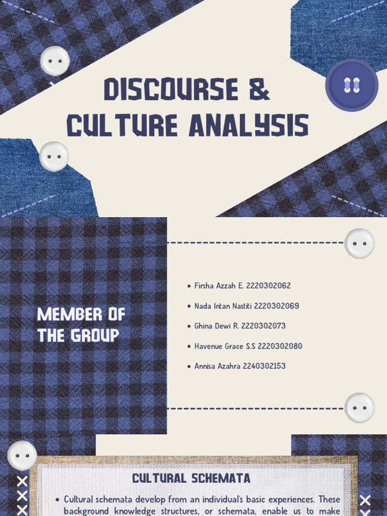 Discourse & Culture Analysis - Compressed | PDF | Schema (Psychology) | Conversation